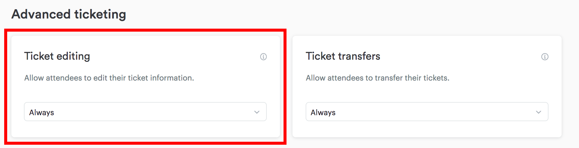 Disable ticket editing for your event – Universe Help Center