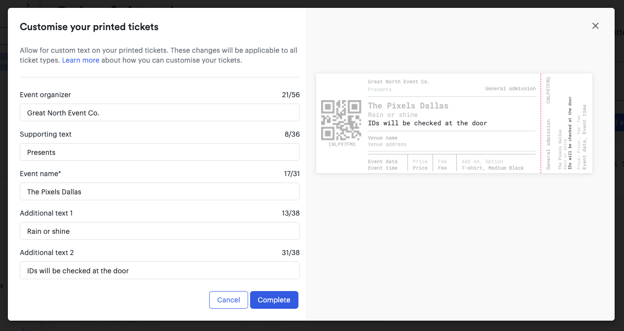 Self Serve Ticket Printing – Universe Help Center