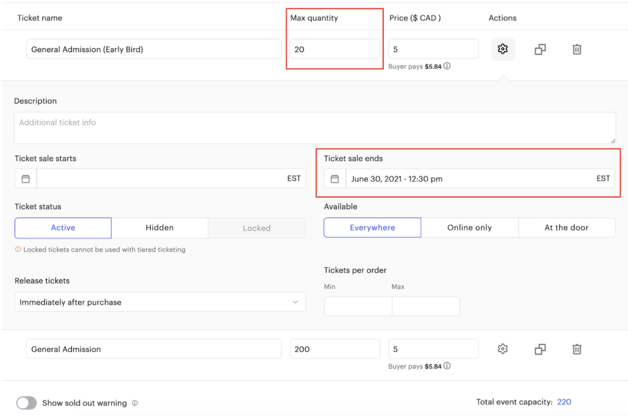 Set up tiered tickets for your event – Universe Help Center