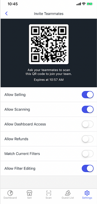 Create a team for people to scan tickets without logging into your host ...