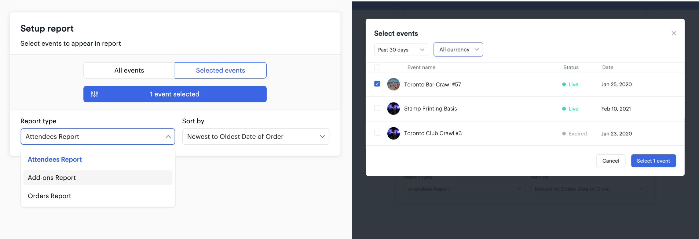 Create custom reports for your events – Universe Help Center