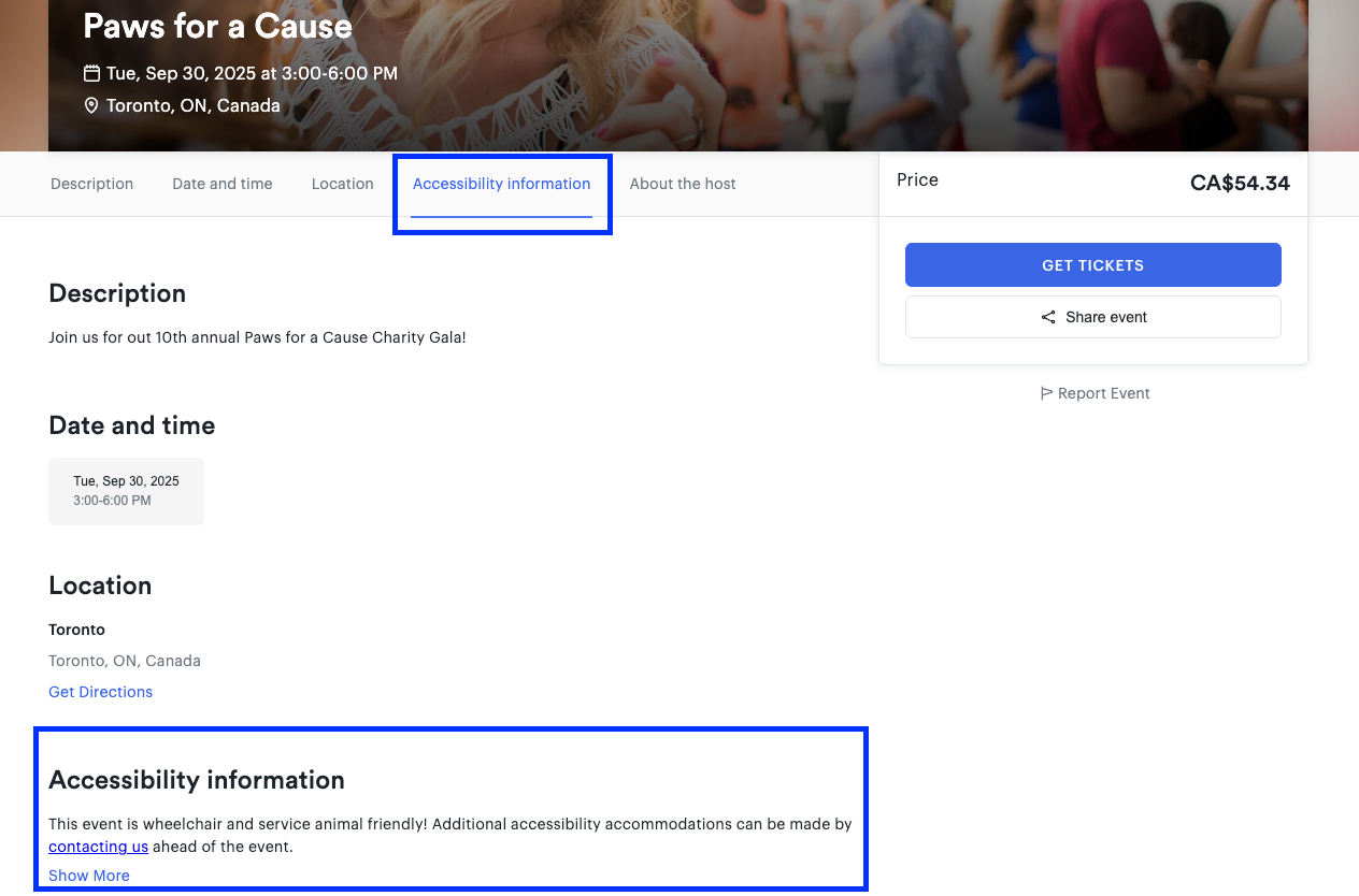 Add Accessibility Information to Your Event – Universe Help Center