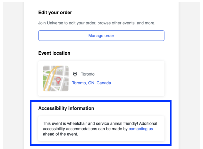 Add Accessibility Information to Your Event – Universe Help Center