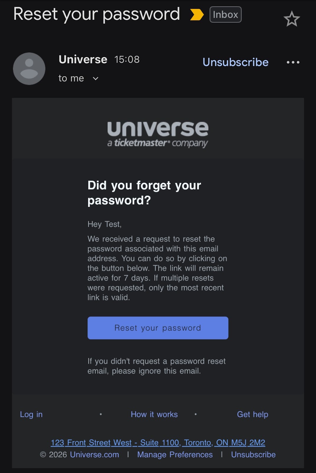 BoxOffice App Password Reset Guide – Universe Help Center